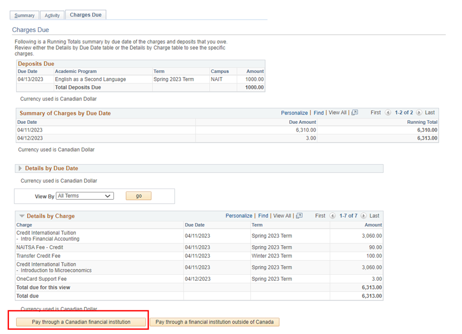 Payment Options - NAIT